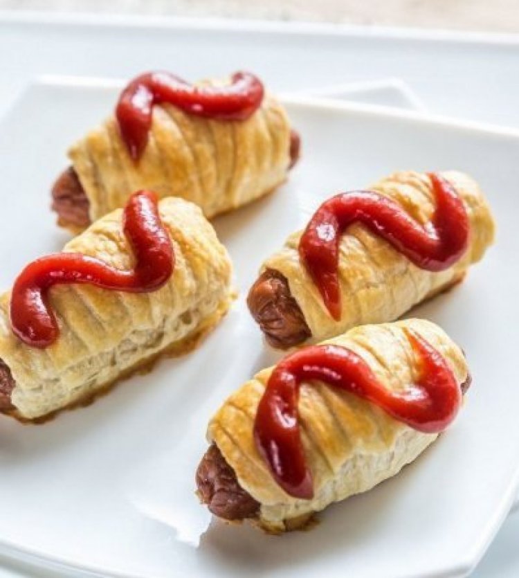 sausage and ketchup rolls